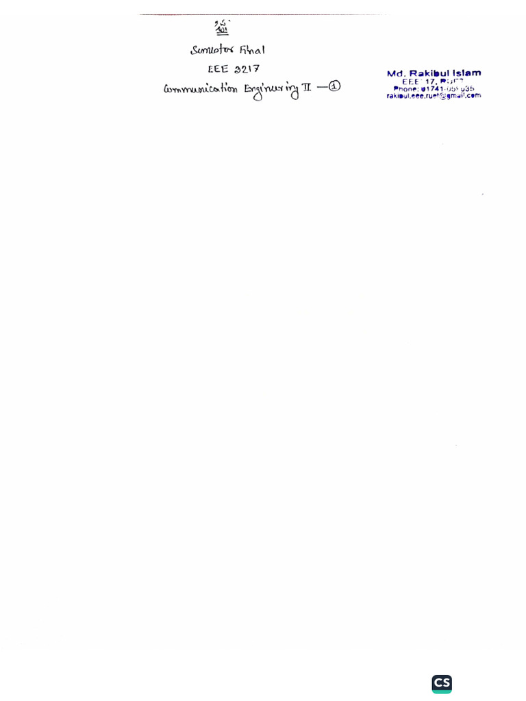 Communication Engineering II Rakib Bhai | PDF