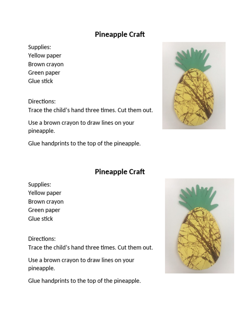 Fun Pineapple Craft for Kids | PDF | Home & Garden