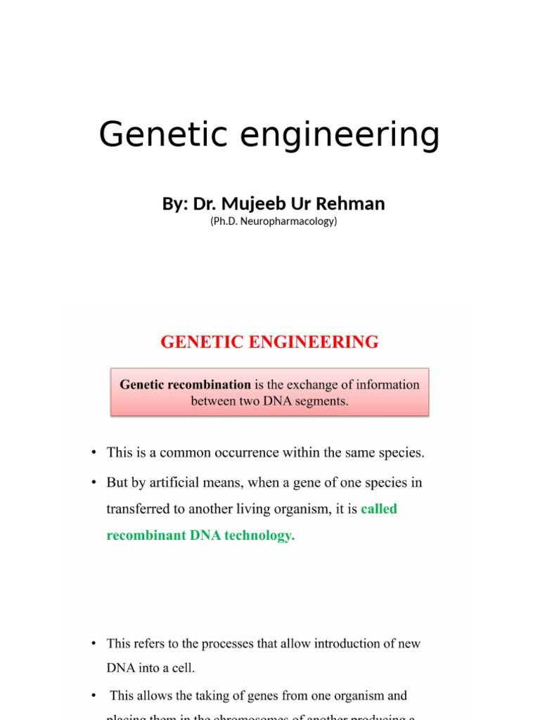 Genetic Engineering | PDF