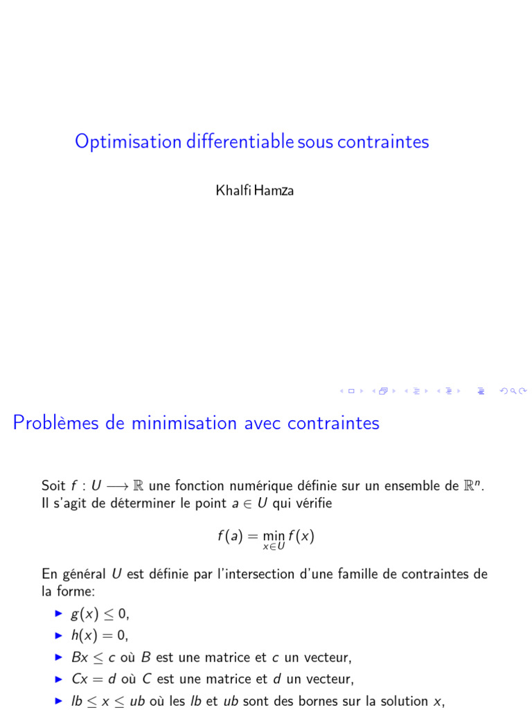 Minimisation de fonctions sous contraintes | PDF | Optimisation ...