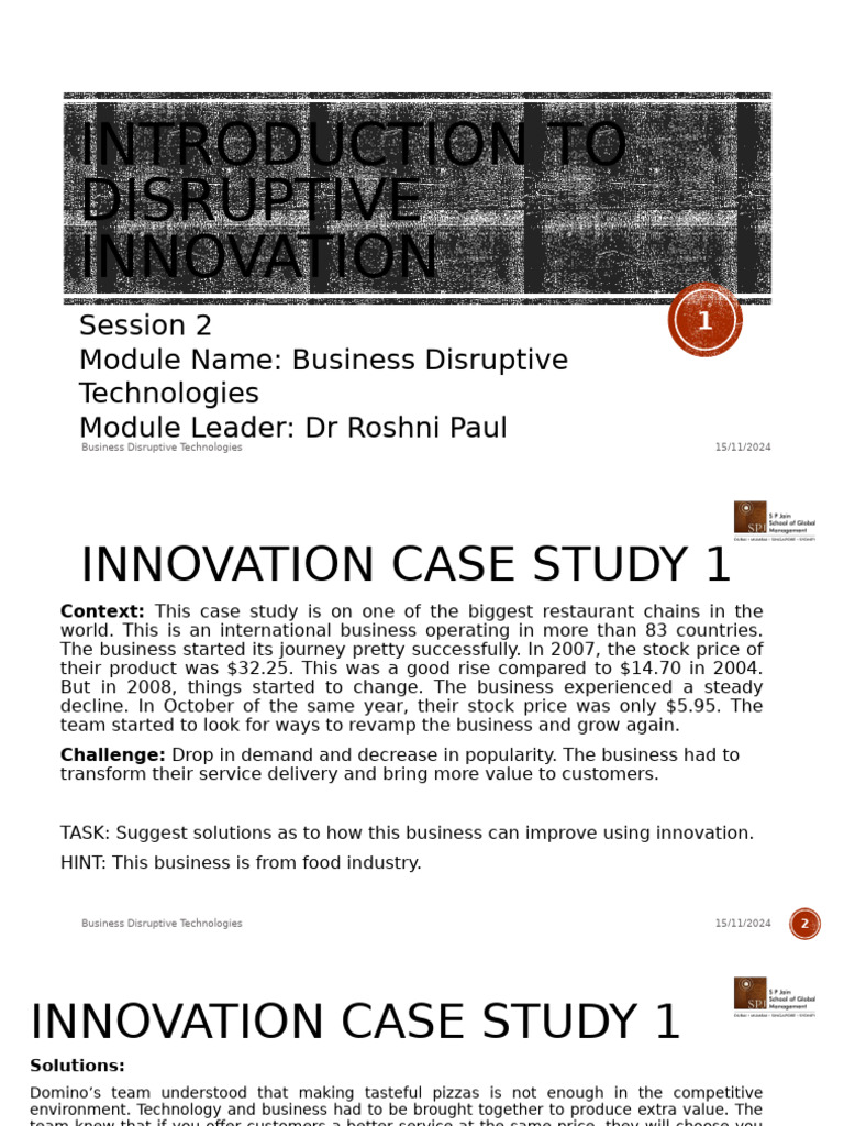 Activity 1 Introduction To Disruptive Innovation | PDF | Innovation ...