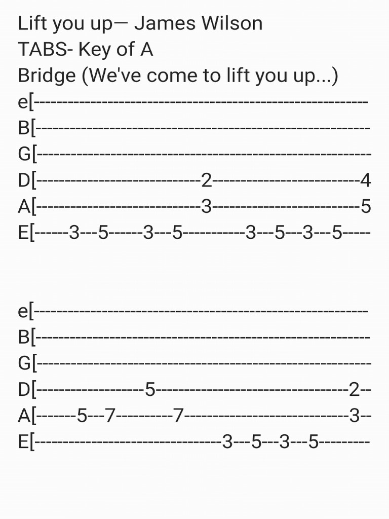 Lift You Up Bridge Riff - TABS | PDF