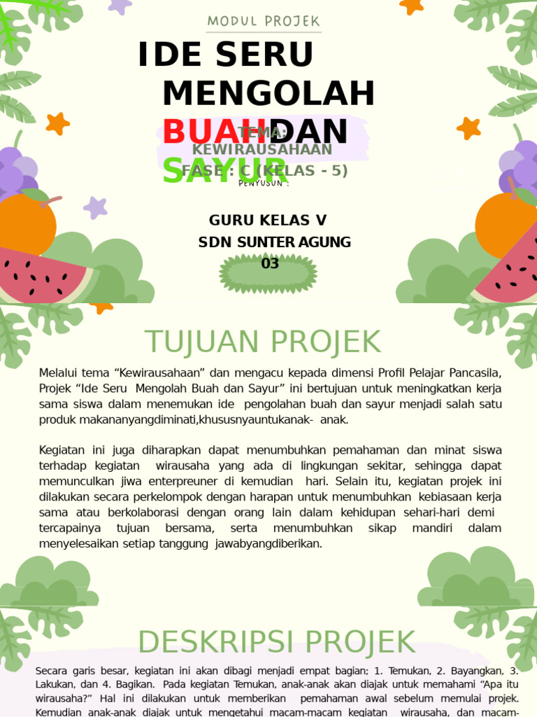 p5 Tema Kewirausahaan Fase C | PDF | Karier & Perkembangan ...