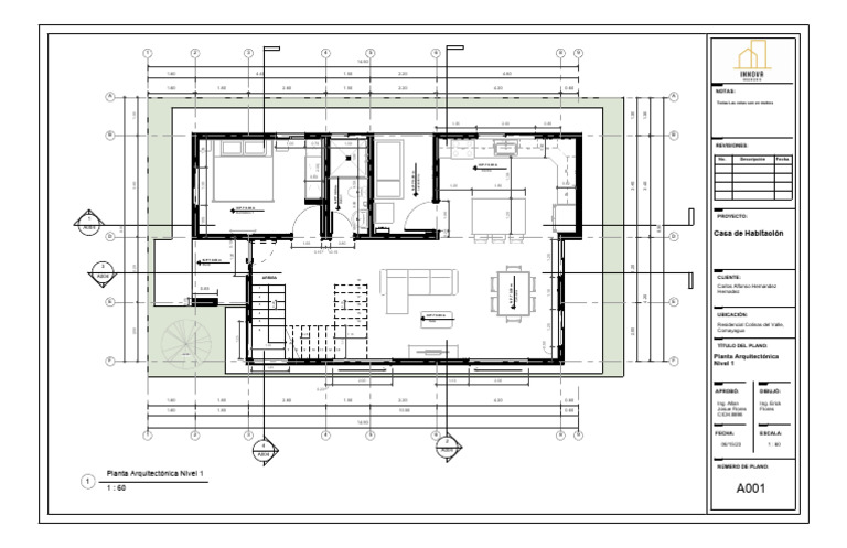 A001-Planta Arquitectónica Nivel 1 | PDF