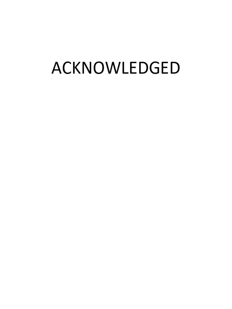 Acknowledged | PDF Acknowledged | PDF