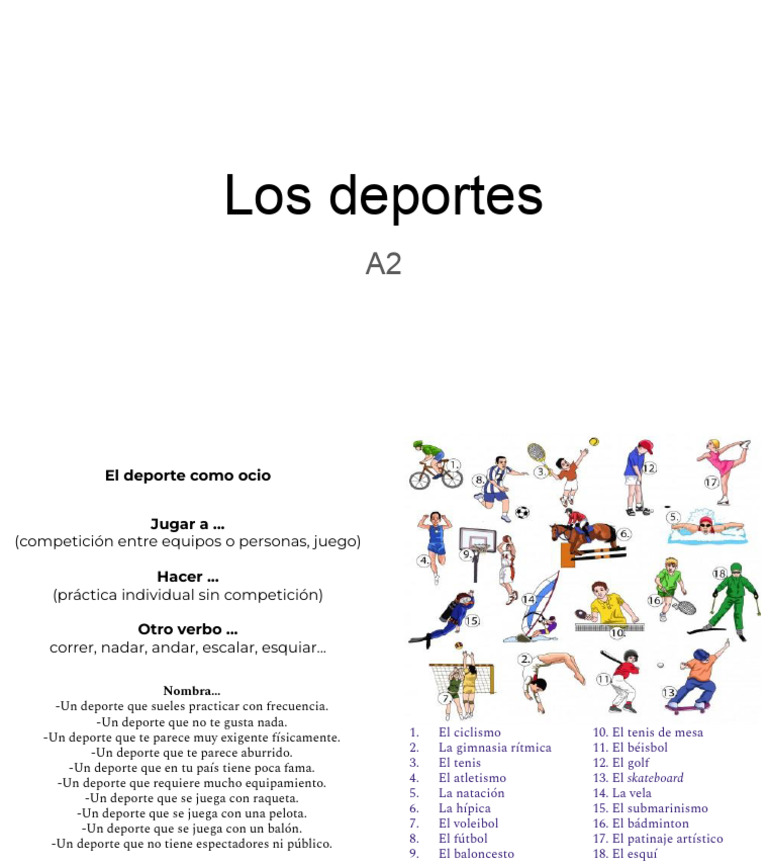 A2 - Los Deportes | PDF