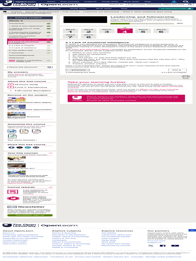 Leadership and Followership Week 4 5.1 OpenLearn - Open University | PDF | Leadership ...