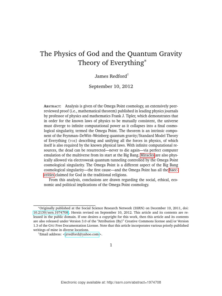 The Physics of God and The Quantum Gravity Theory of Everything | PDF ...