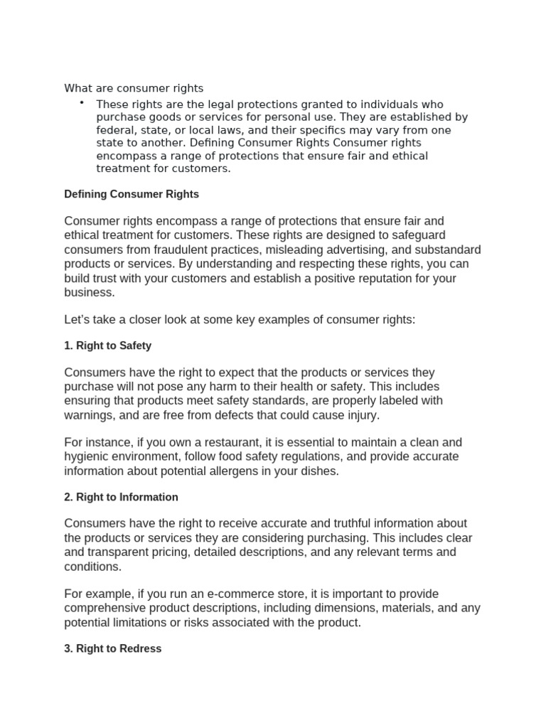 What Are Consumer Rights | PDF | Consumerism | Consumer Protection