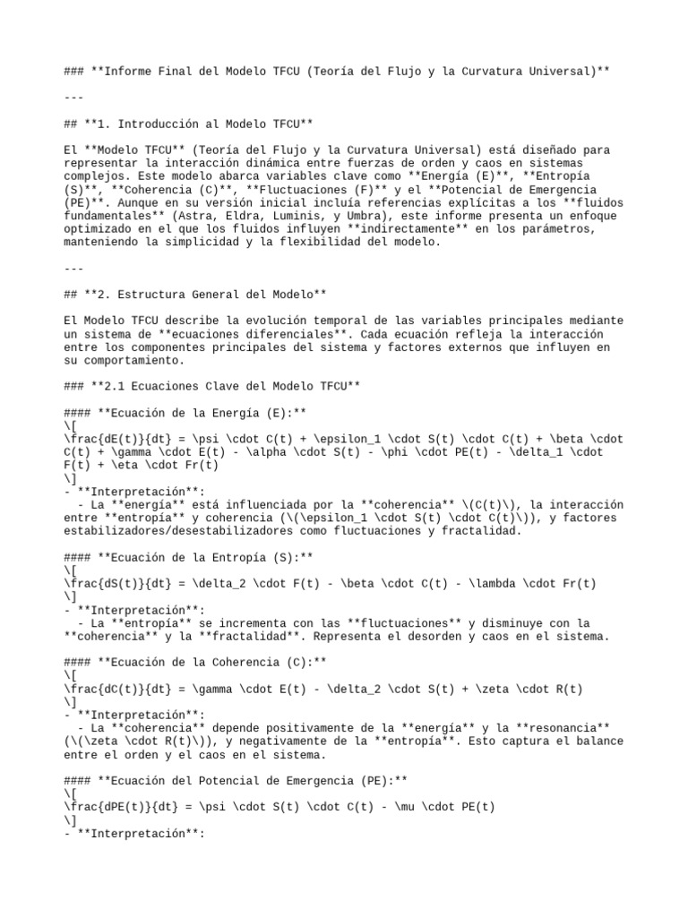 Modelo TFCU Sin Implementación en Python | PDF | Teoría del caos | Mecanica clasica