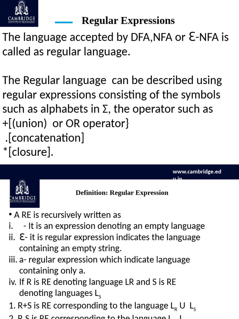 module 2 RE | PDF | String (Computer Science) | Regular Expression