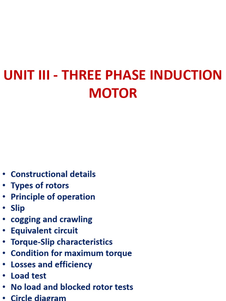 Unit 3 PPT Notes (1) | PDF | Electric Motor | Machines