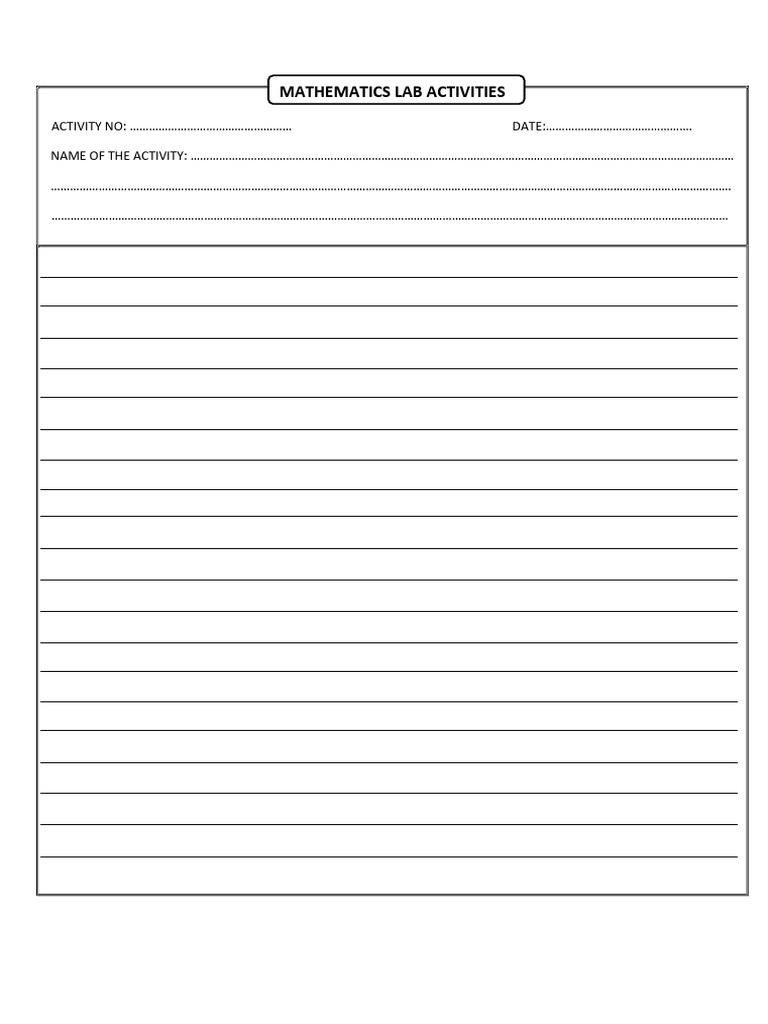Mathematics Lab Activities | PDF