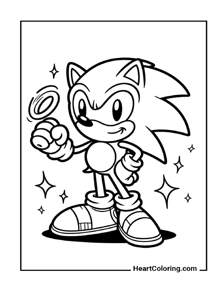 2081 39 Sonic With A Ring Sonic The Hedgehog Coloring Pages | PDF