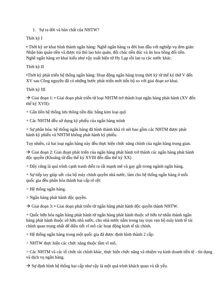 Bài tập NHTW | PDF