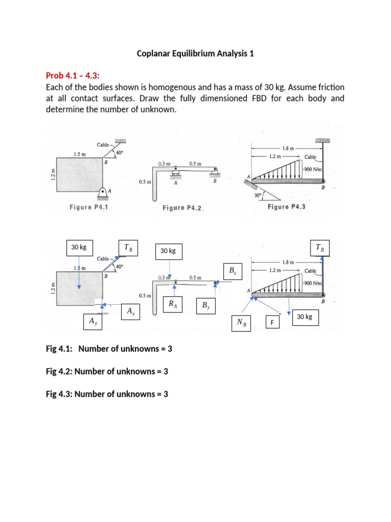 Coplanar Equilibrium Problem Solutions | PDF