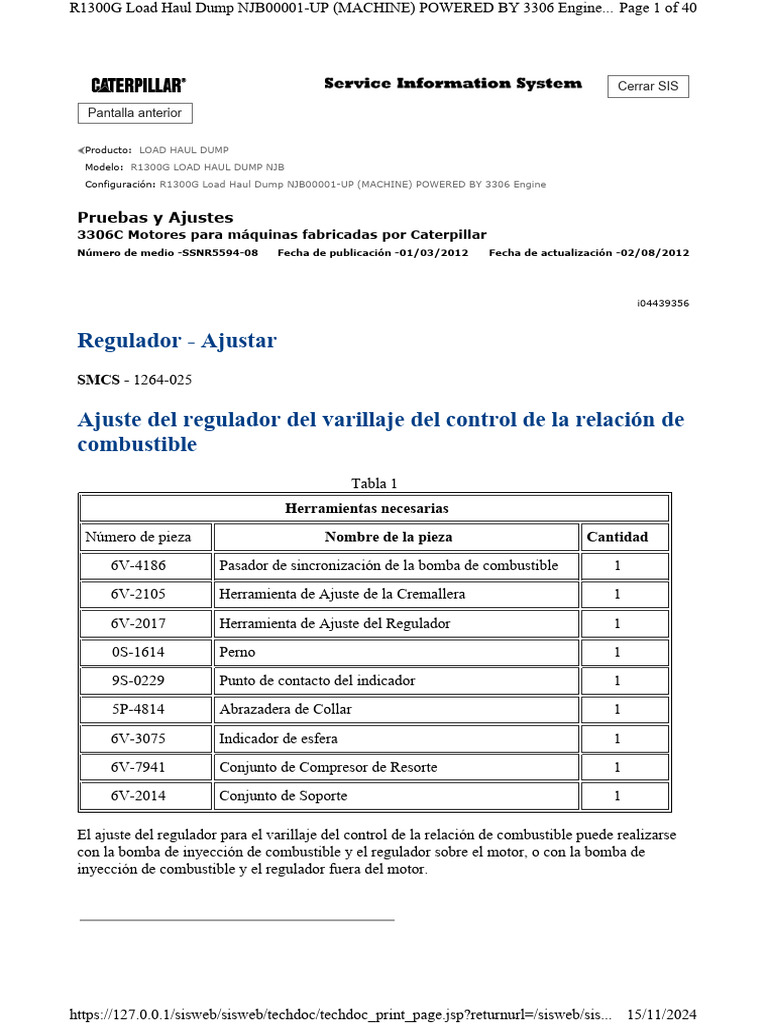Https 127.0.0.1 Sisweb Sisweb Techdoc Techdoc Print Page | PDF | Acelerador | Presión