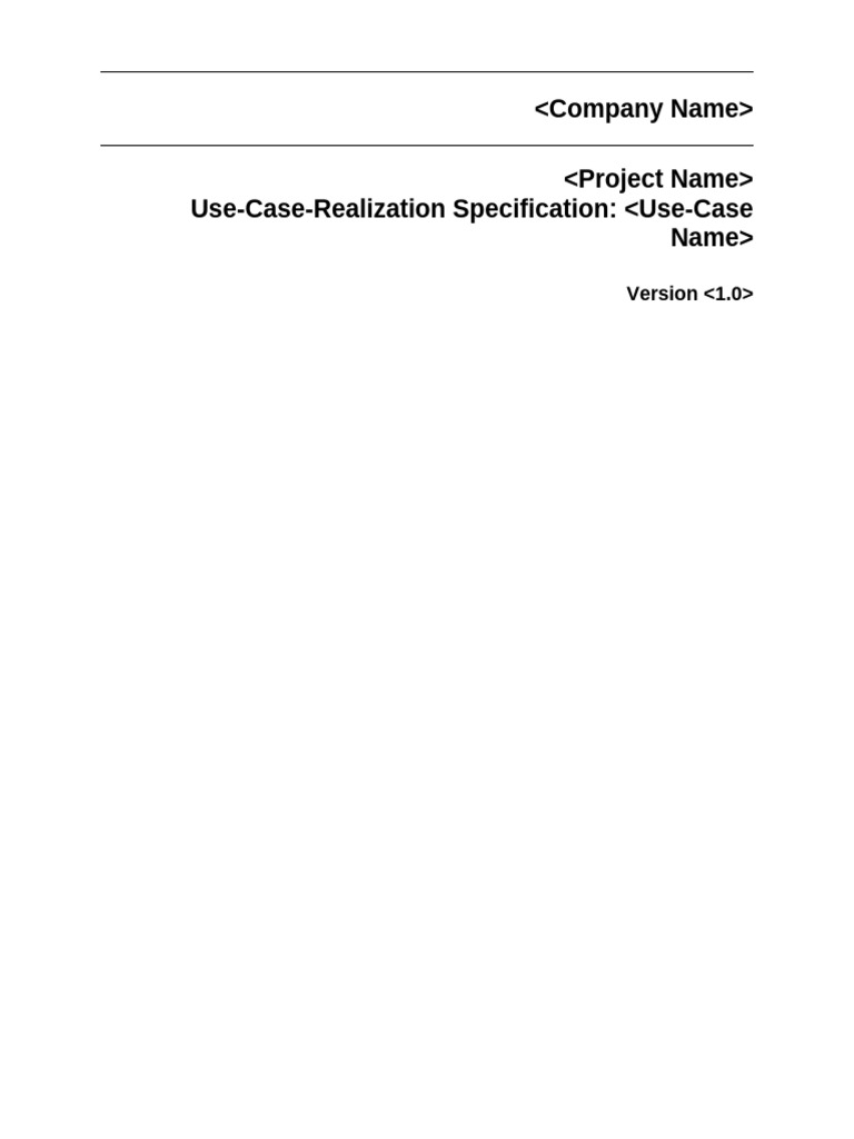 UC Realization Document Template | PDF | Use Case | Specification (Technical Standard)