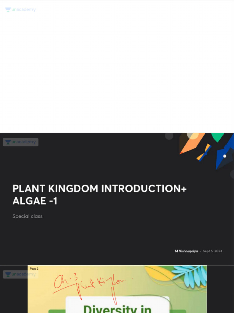 Plant Kingdom Introduction Algae 1 With Anno | PDF