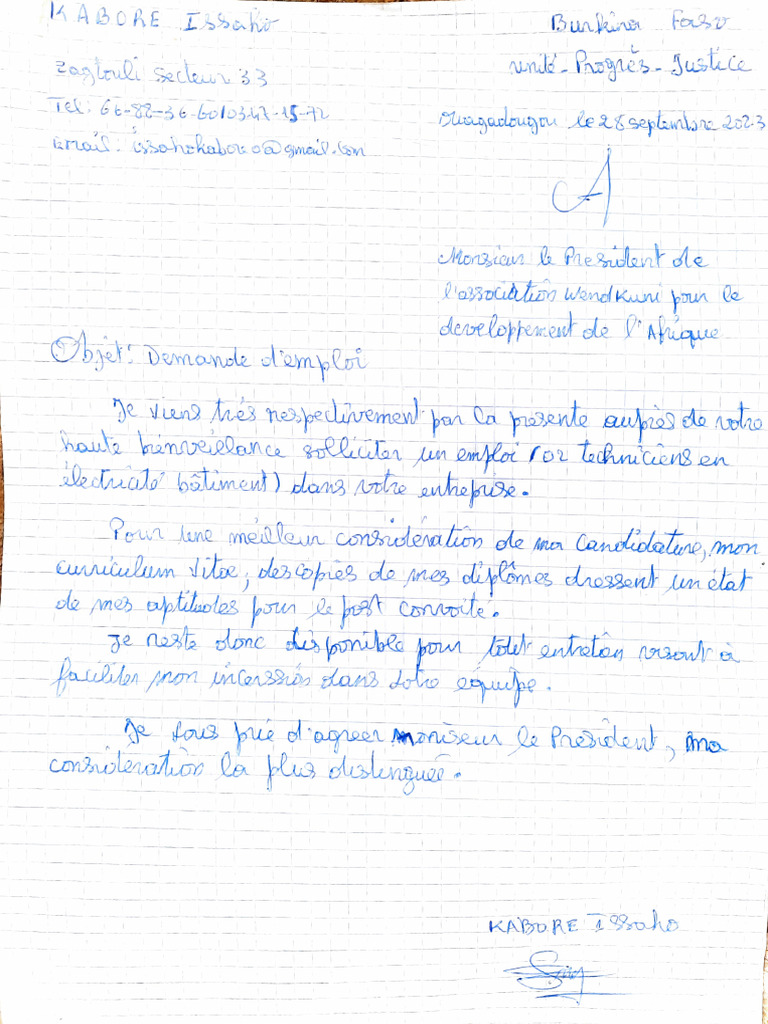 Demande Manuscrite | PDF