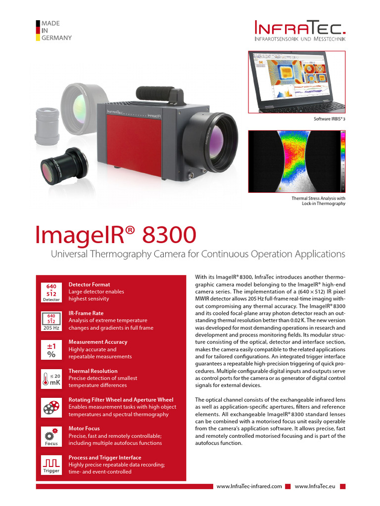 Infratec ImageIR 8300 | PDF | Thermography | Camera Lens