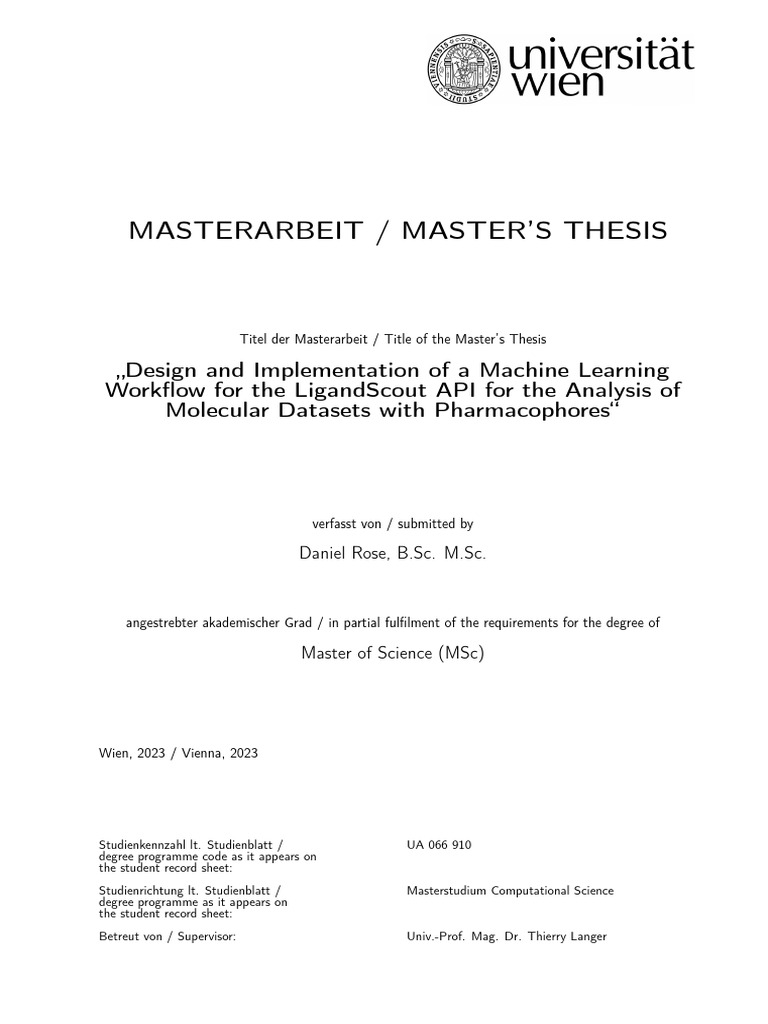 Masterarbeit / Master'S Thesis | PDF | Drug Design | Docking (Molecular)