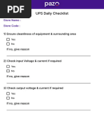 Ups Installations Checklist | PDF | Power Supply | Electrical Engineering