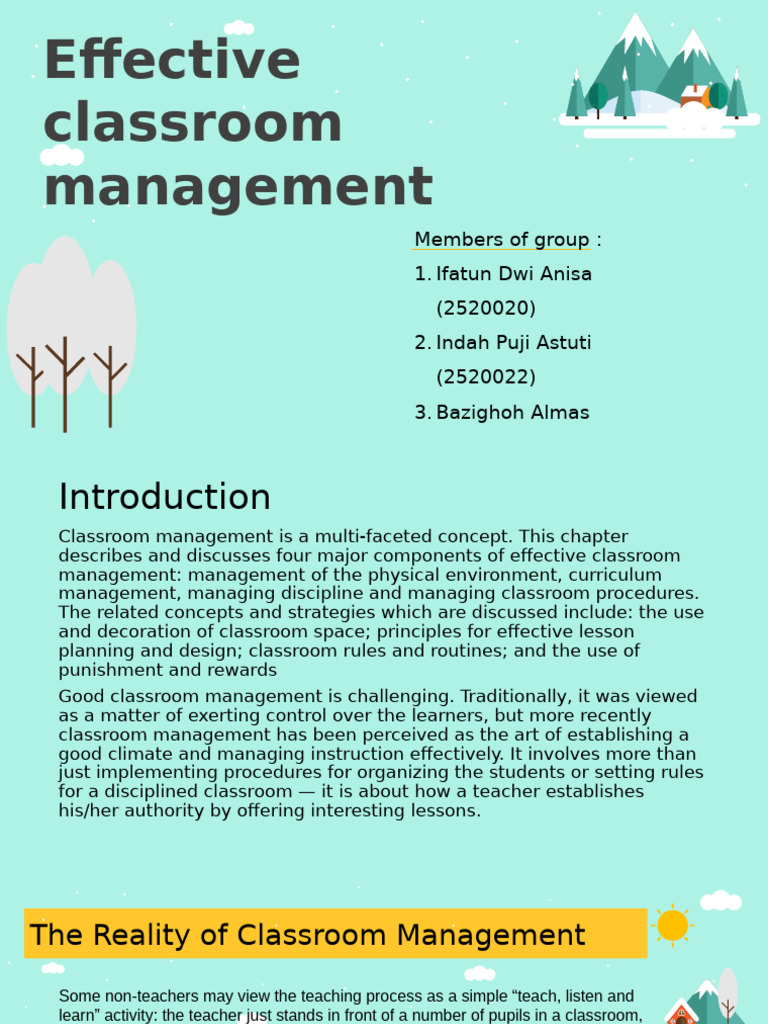 Effective Strategies for Classroom Management | PDF | Classroom ...