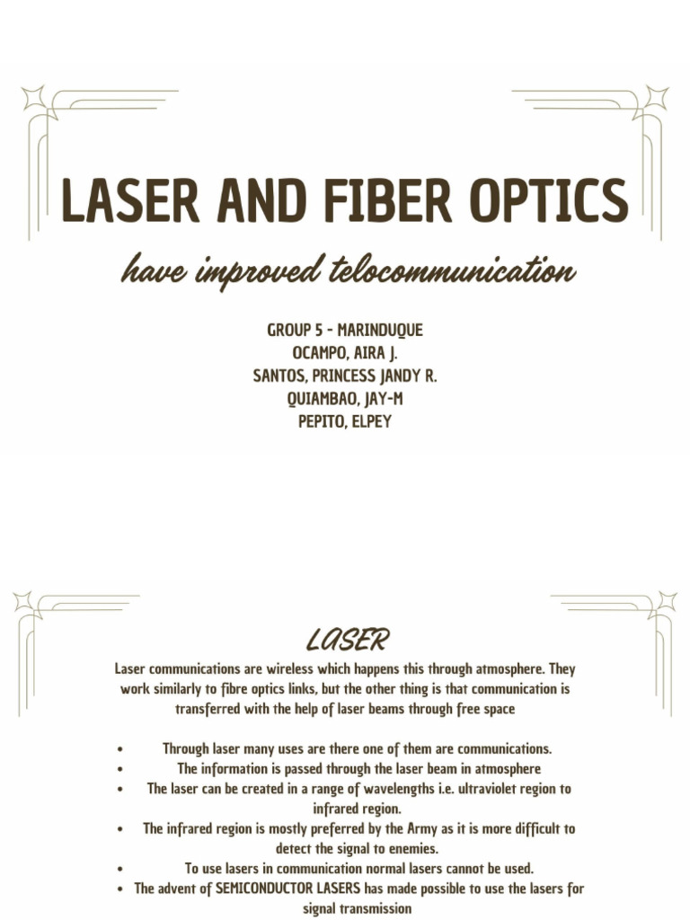 Laser and Fiber Optics Presentation | PDF