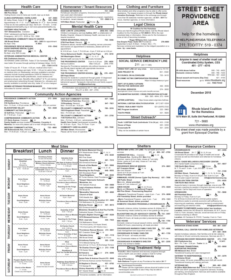 Street Sheet Resources | PDF | Veteran | Rhode Island