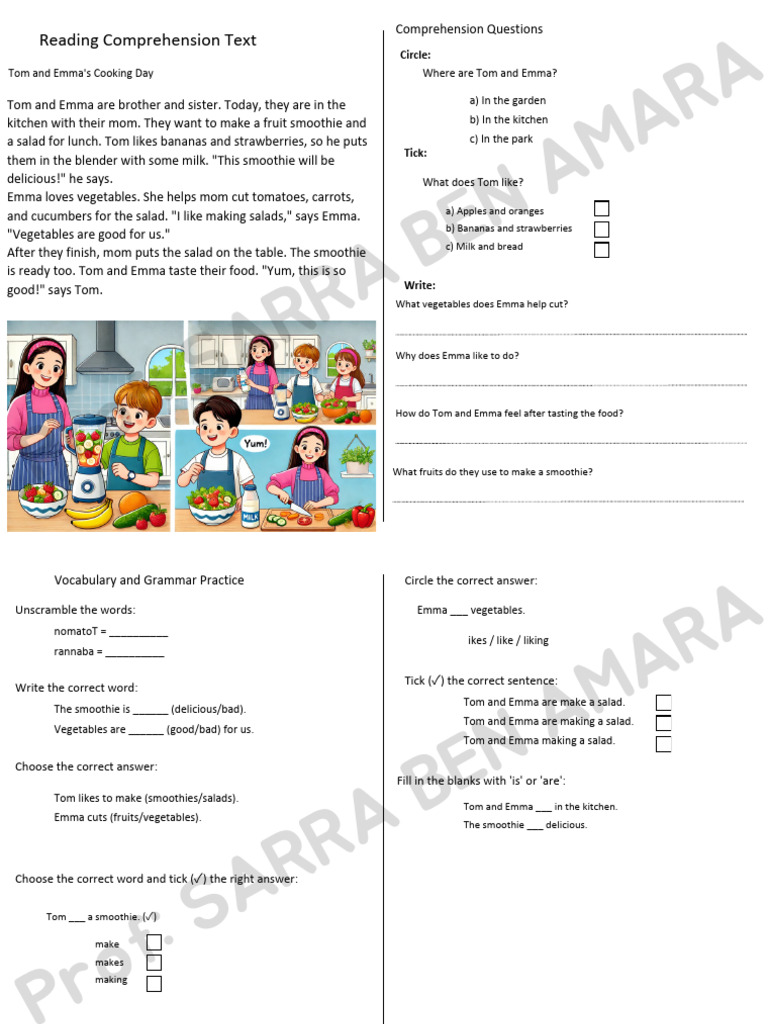 Reading Comprehension Text | PDF | Smoothie | Fruit