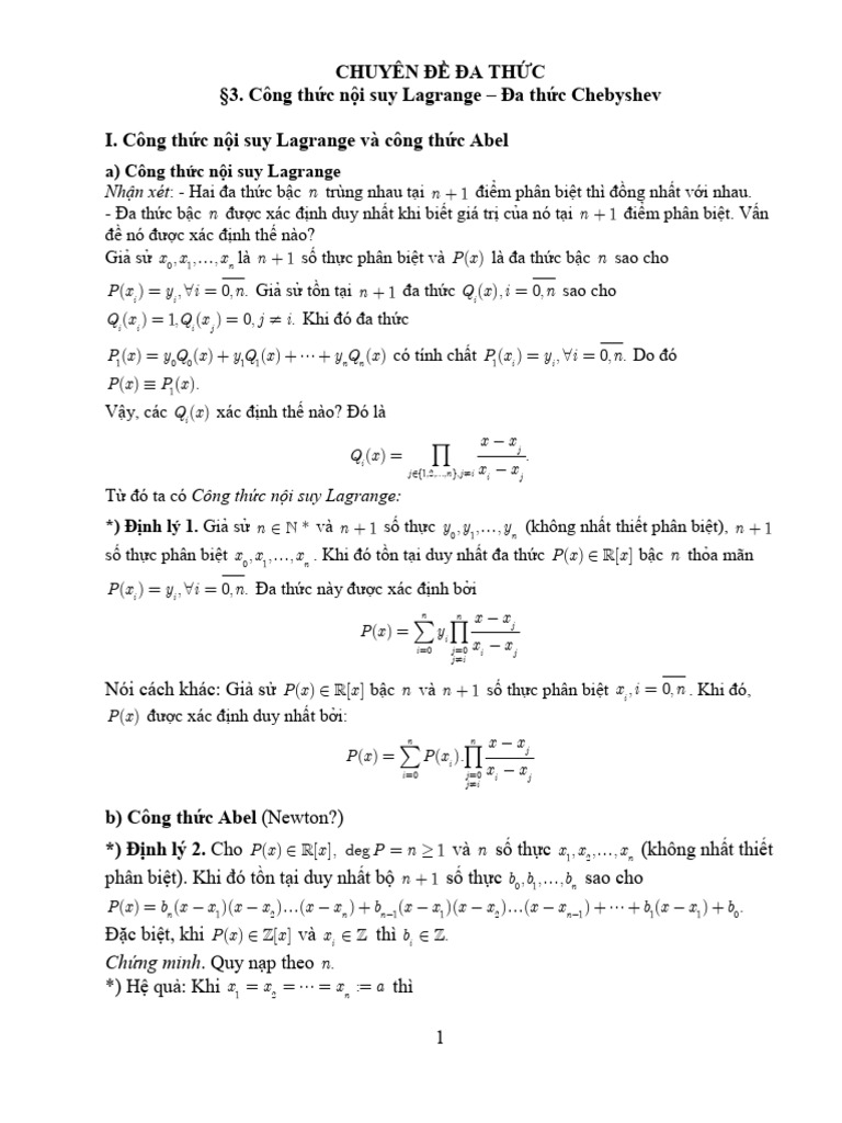 Công TH C N I Suy Lagrange - Đa TH C Chebyshev | PDF