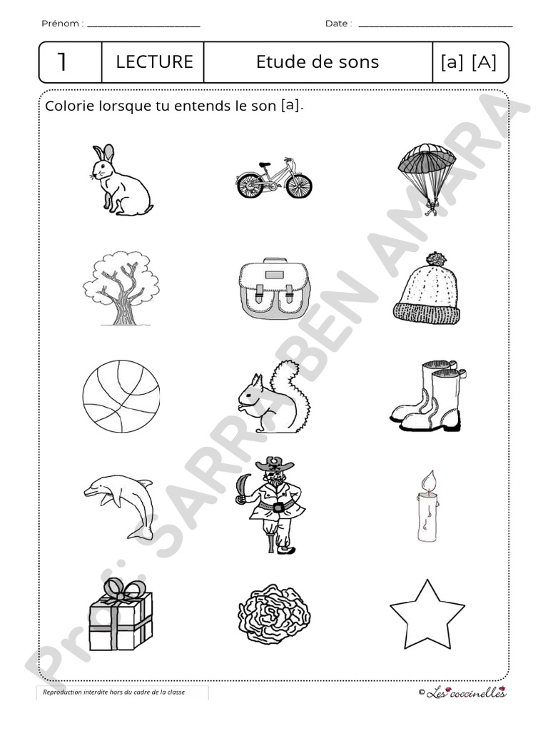 Activités de lecture pour le son [a] | PDF