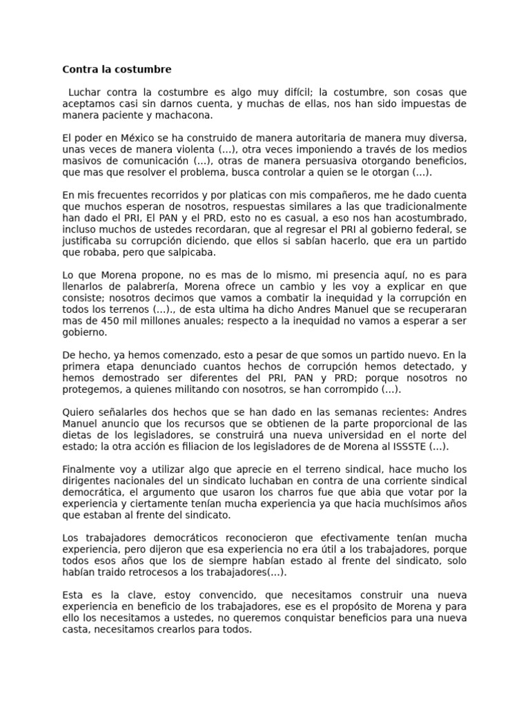 Contra La Costumbre | PDF