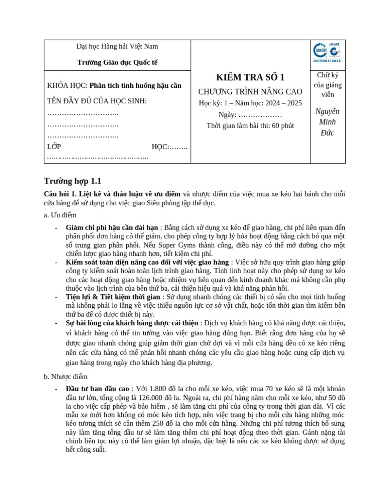 Logistics Case | PDF