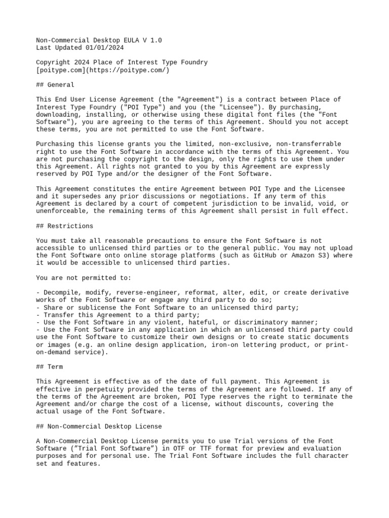 Non-Commercial Desktop EULA V 1.0 | PDF | Business Law | Private Law