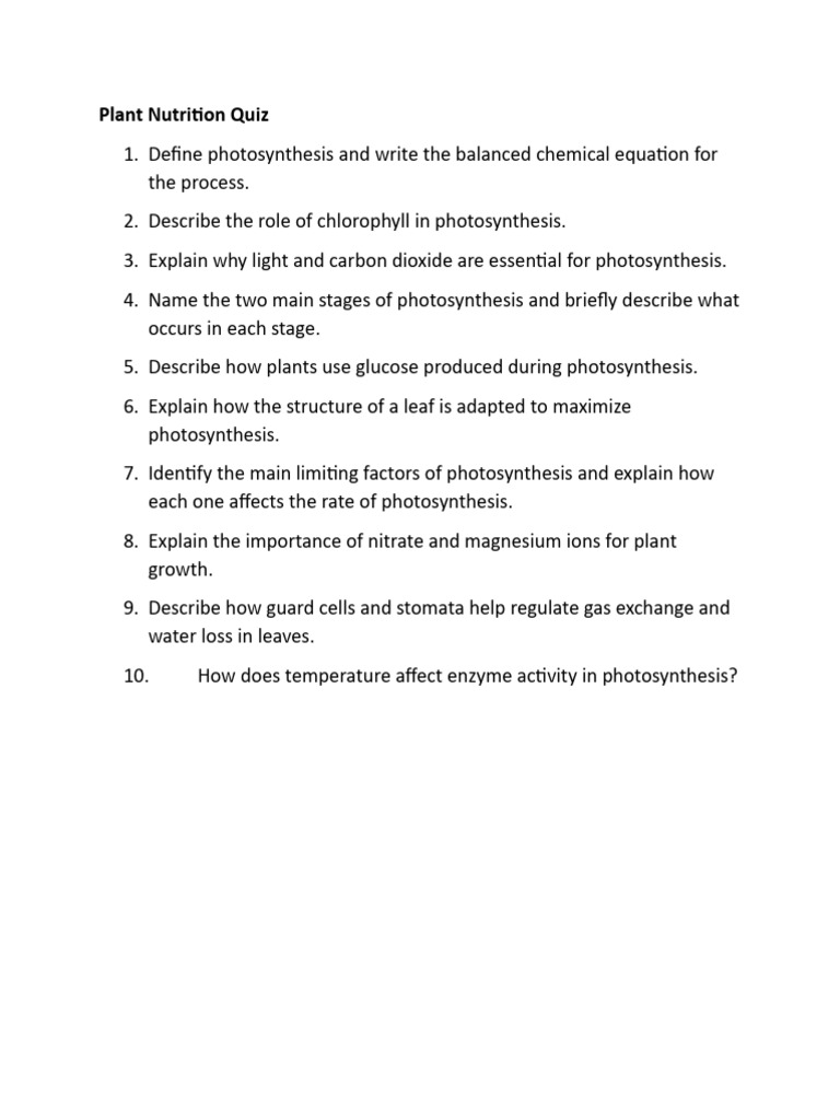 Biology IGCSE Chapter 6 | PDF | Science & Mathematics
