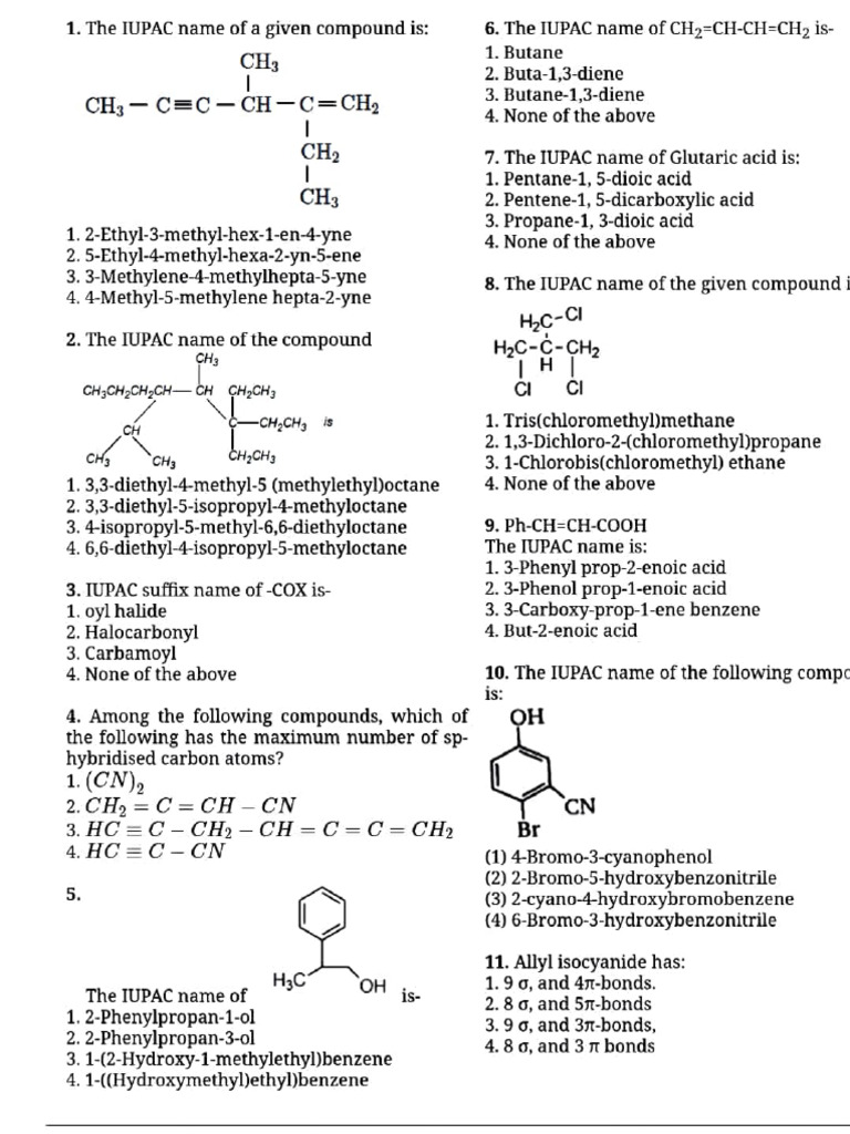 iupac 2 | PDF | Acid | Chemistry