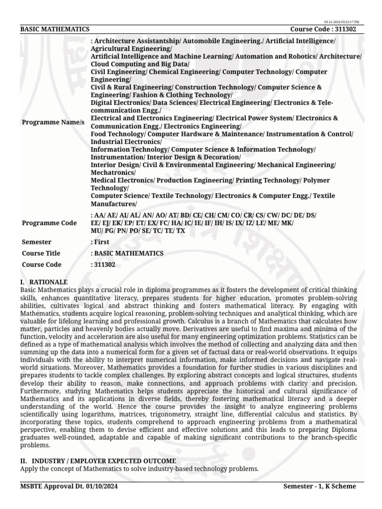 311302-Basic Mathematics | PDF | Trigonometric Functions | Matrix ...