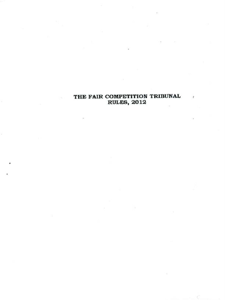 En-1631614077-Fair Competition Tribunal Rules 2012 (1) - Compressed - 1 | PDF