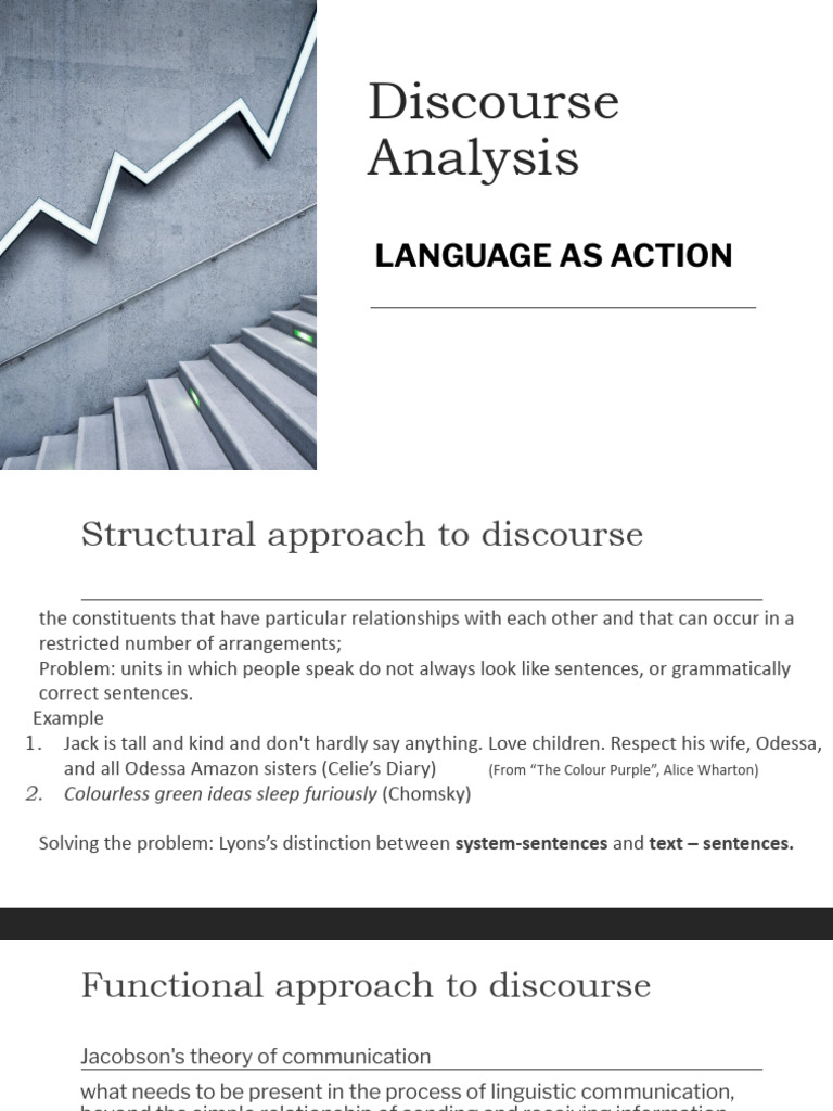 Ss - Discourse Analysis 2024 | PDF | Nonverbal Communication | Discourse