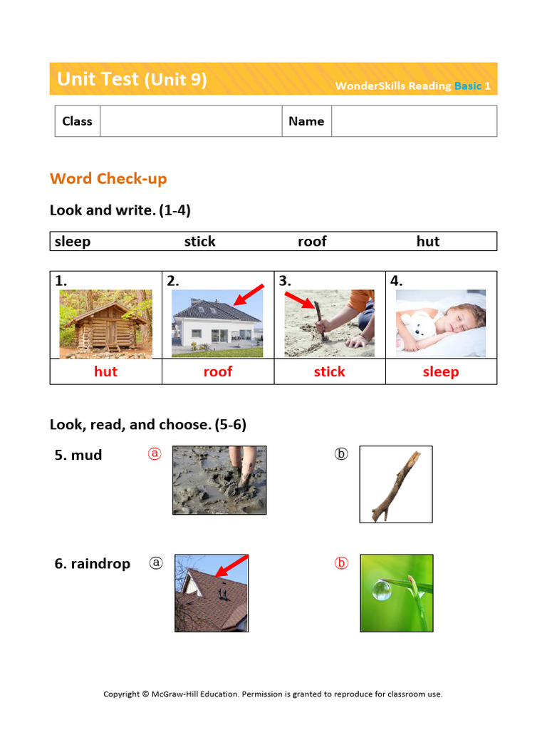 Unit Test - Basic 1 - Unit 9 - Answer Key | PDF
