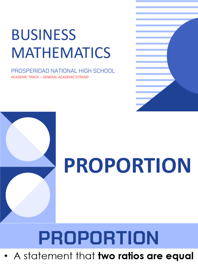 Bus. Math - Proportion | PDF | Mathematics | Mathematical Objects