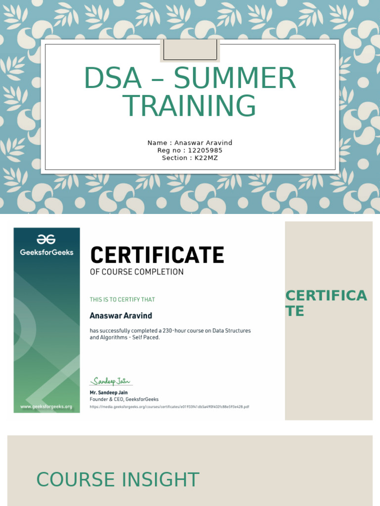 Dsa - Summer Training | PDF | Java Script | Computer Programming
