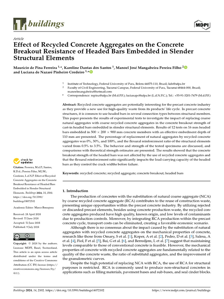 Effect of Recycled Concrete Aggregates On The Concrete Breakout ...