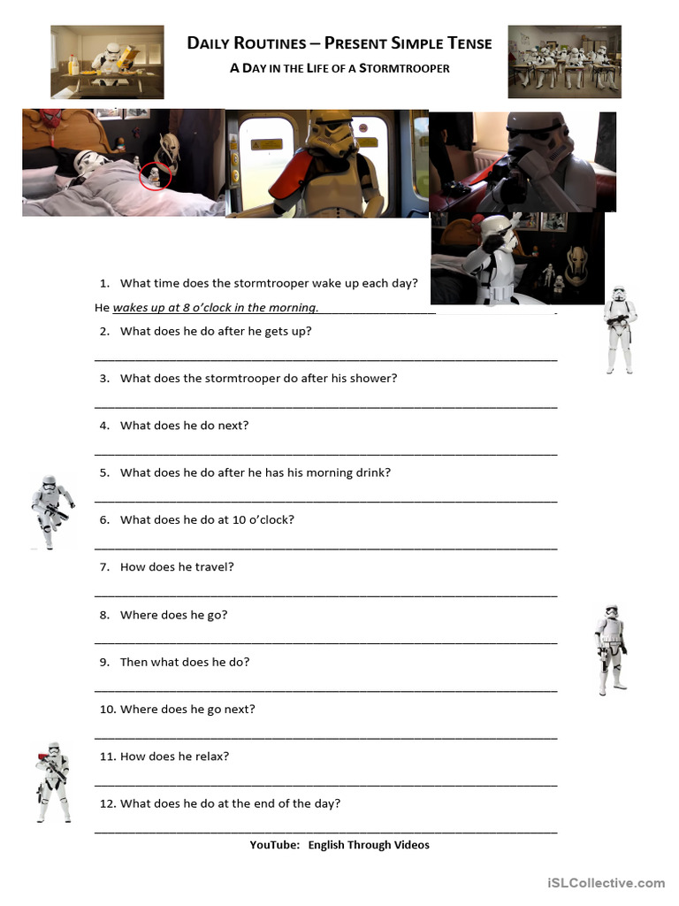 Daily Routines With Simple Present Tense - A Day in The Life of A ...