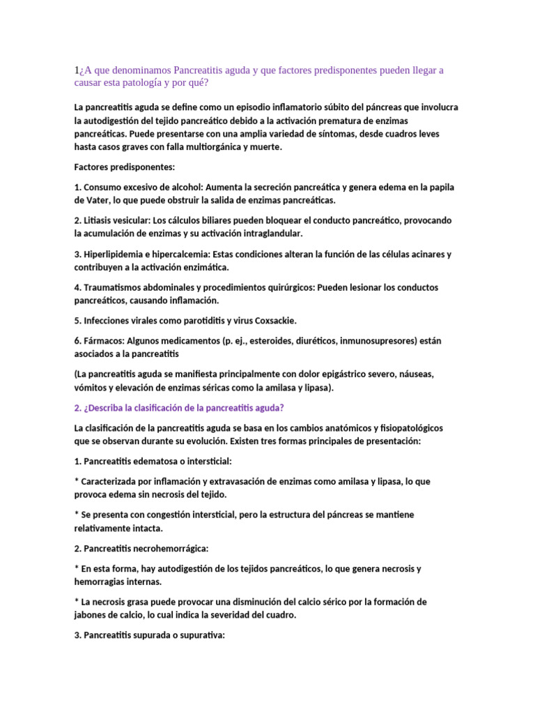 GIP. Páncreas (Resuelto) | PDF | Páncreas | Inflamación