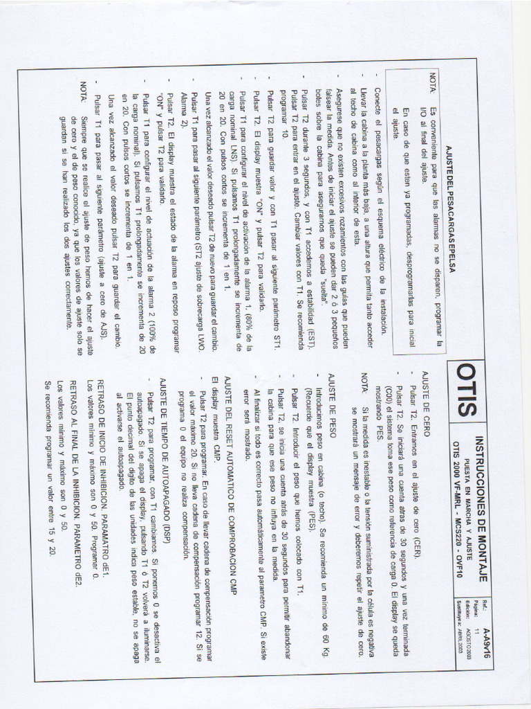 Pesacargas Otis | PDF