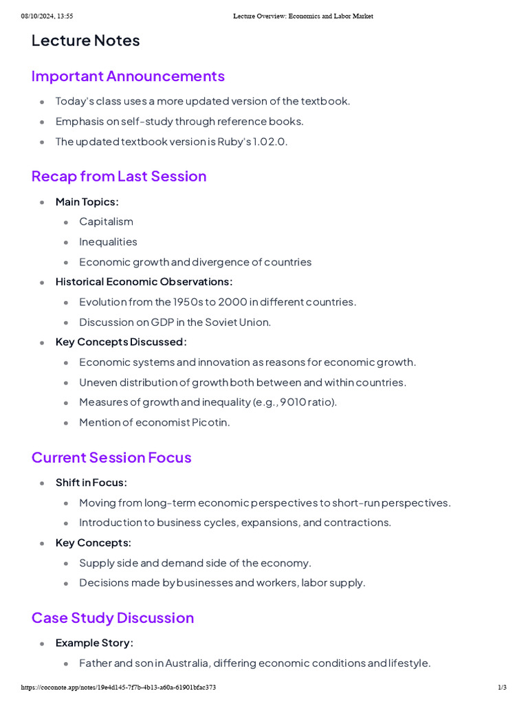 Economics & Labor Market Lecture | PDF | Labour Economics | Economic Growth