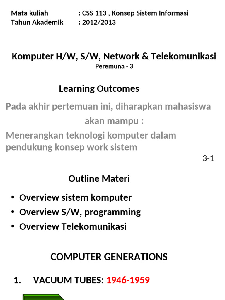 Konsep Sistem Informasi Pertemuan 3 | PDF | Computer Network | Computer Data Storage